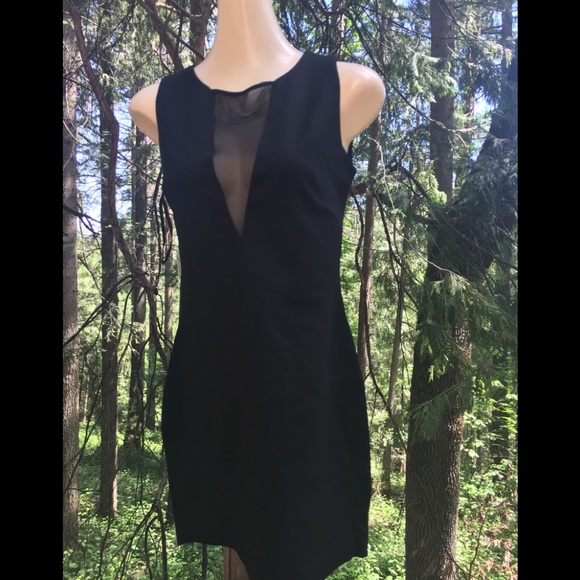 bebe | Dresses | Bebe Little Black Dress Back Accent Of Rhinestones ...